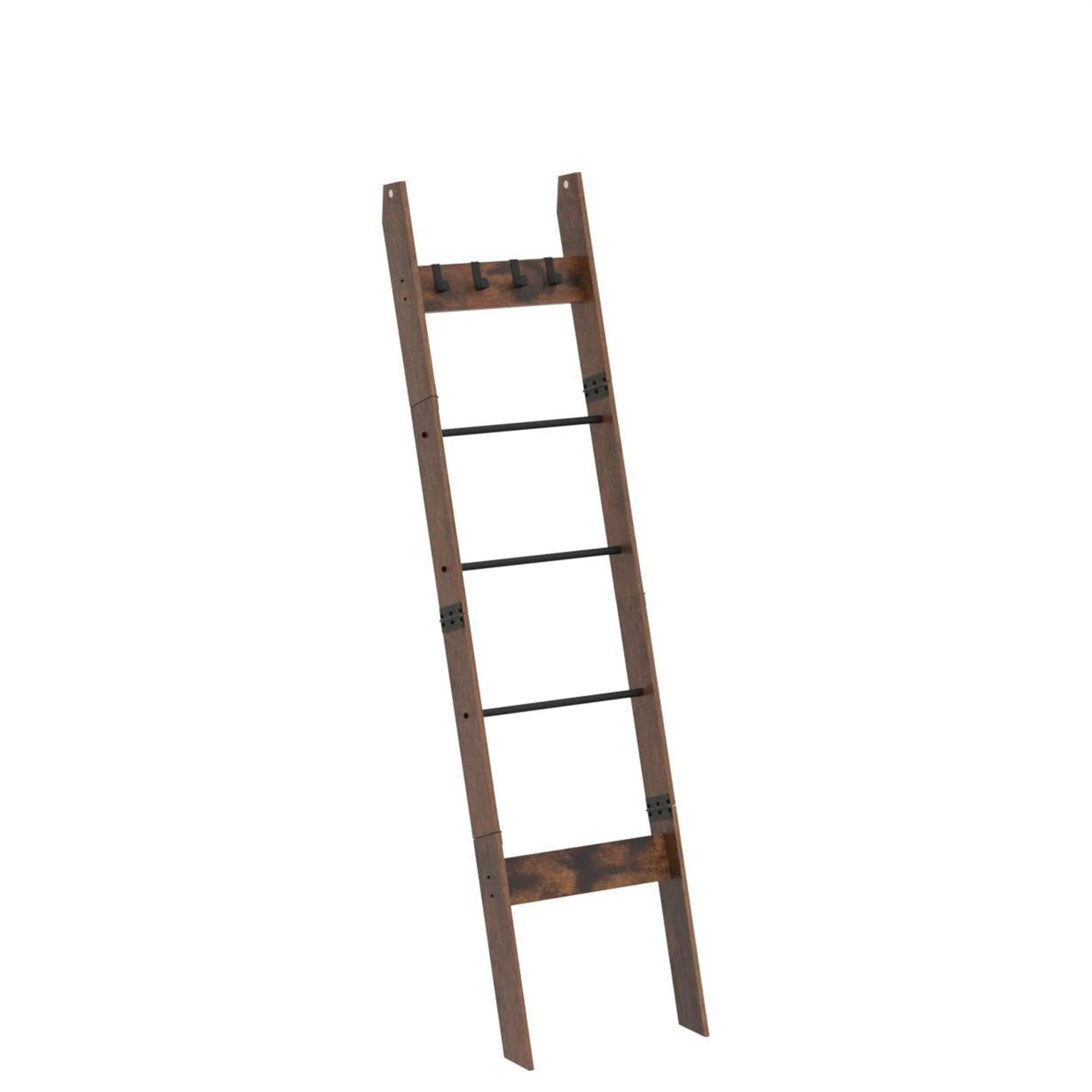 Millwood Pines Blanket Ladder Rack, Decorative Wooden Quilt Rack With ...