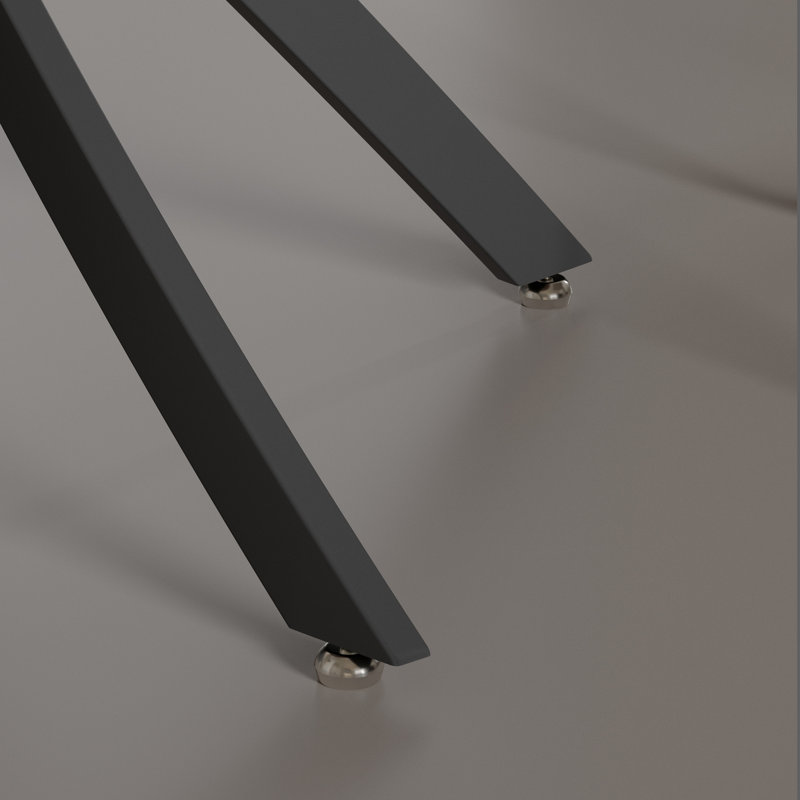 17 Stories Delincourt 40" Cross Legs Round Dining Table | Wayfair