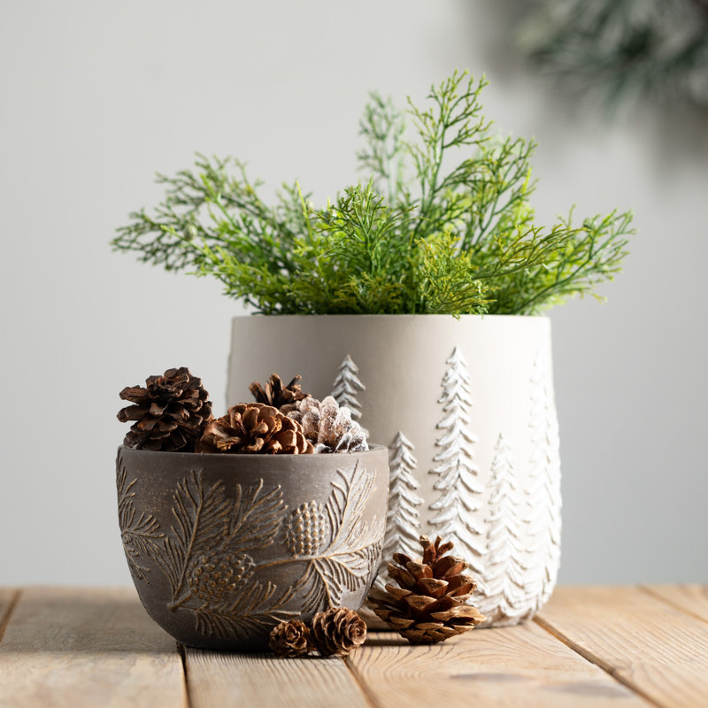 The Twillery Co.® Surber 2 Piece Cement Pot Planter Set | Wayfair