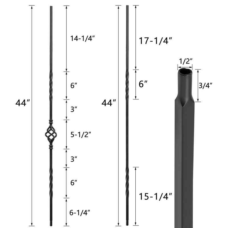 Wendes Kem 44" Wrought Iron Baluster Set | Wayfair