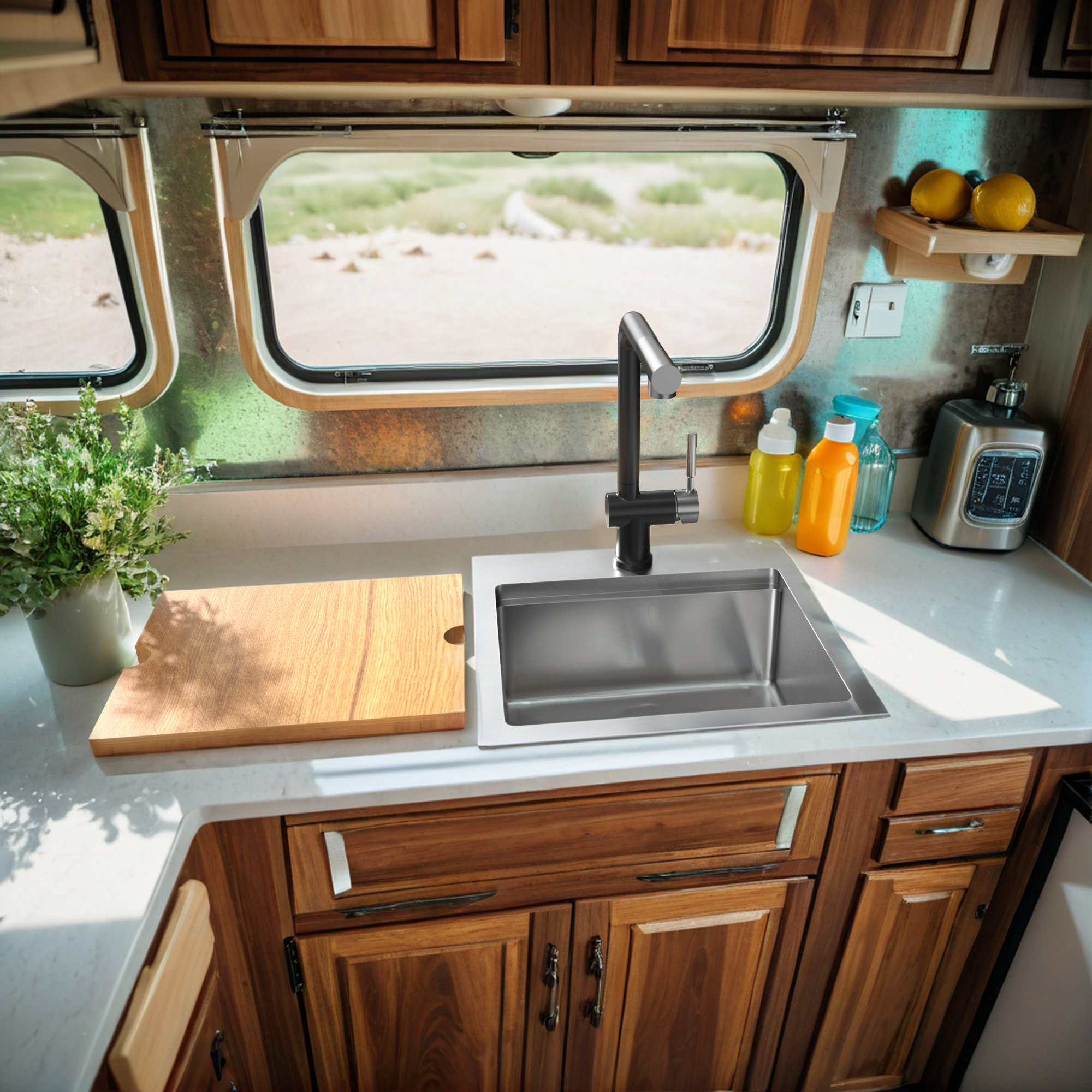 Polyfurniture 15*15'' RV Sink Kitchen Sink Bar Sink Stainless Steel ...