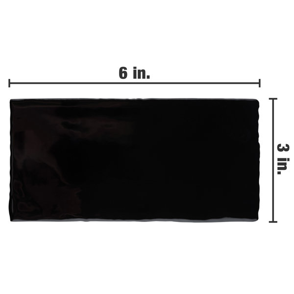 Merola Tile Castillo 3" x 6" Ceramic Brick Look Subway Wall Tile ...