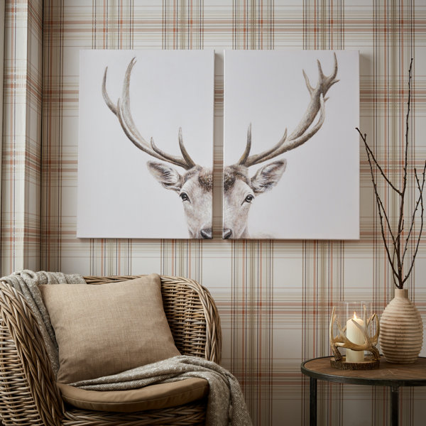 Art for the Home Regal Stag Set of 2 Printed Canvas | Wayfair.co.uk