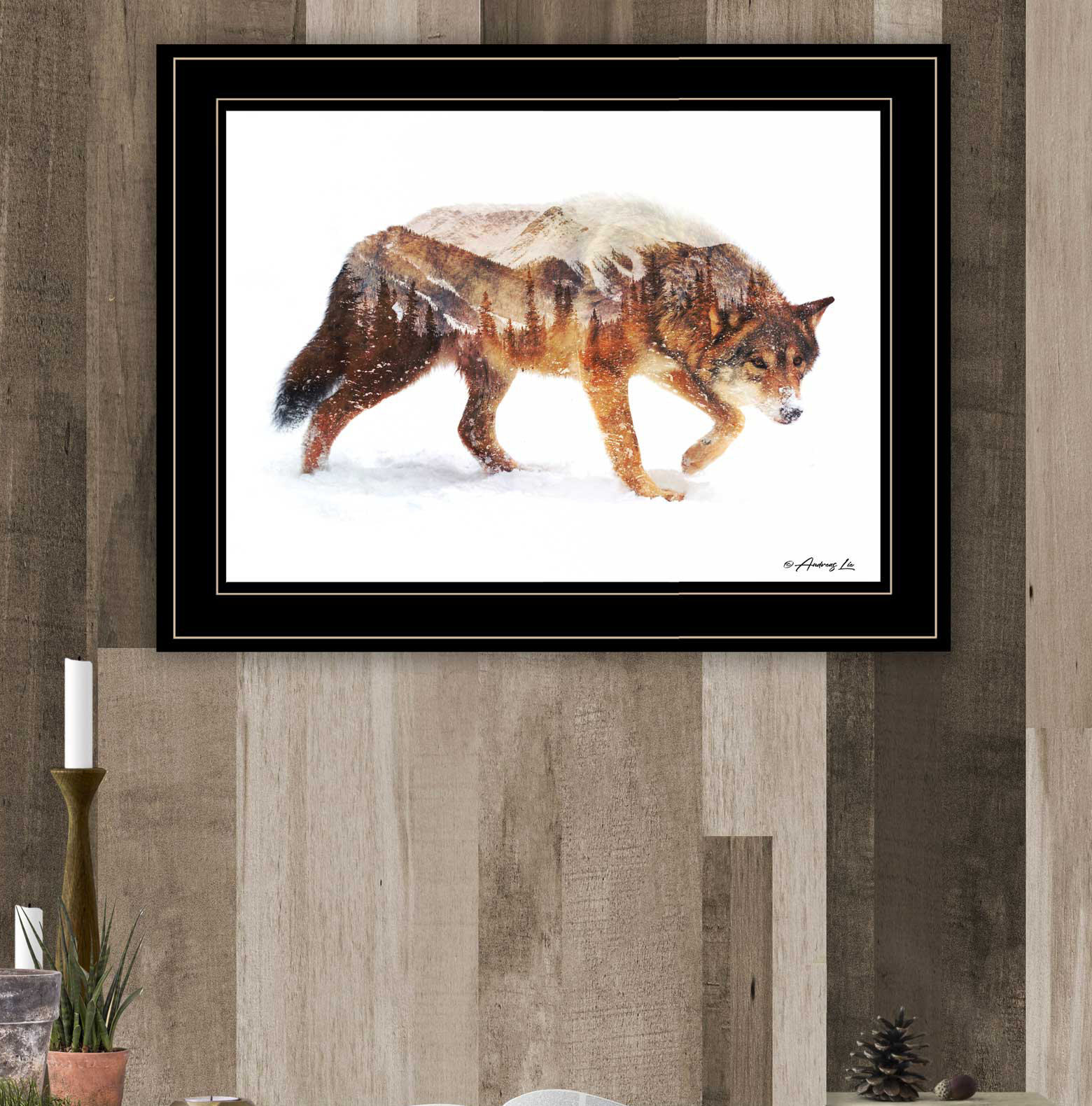 Loon Peak® Arctic Wolf Framed Wall Art for Living Room, Home Wall Décor ...