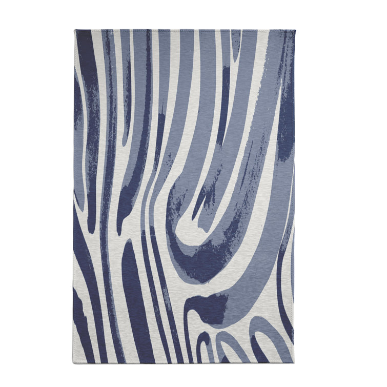 Wrought Studio Almere Animal Print Navy Area Rug | Wayfair