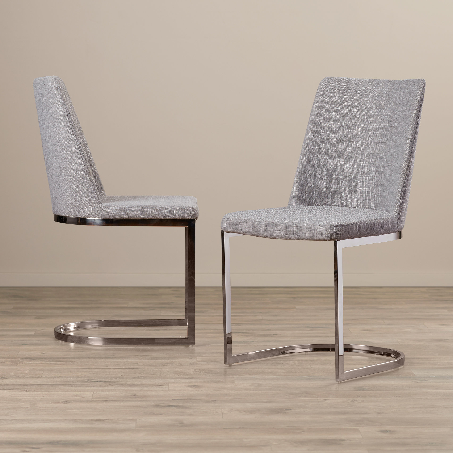 Corrigan Studio® Chromium Upholstered Side Chair in Silver & Reviews ...