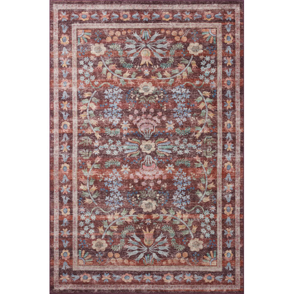 Rifle Paper Co. X Loloi Maison Frances Red 8'-4" X 11'-6" Area Rug ...