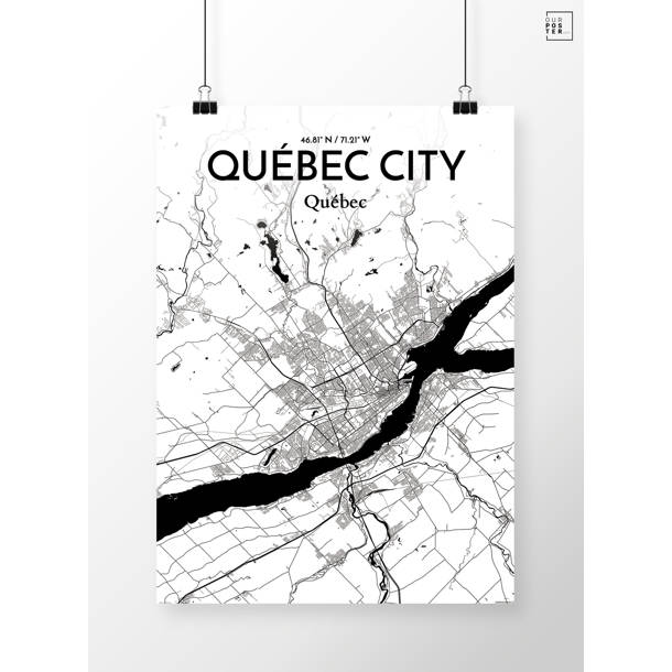 OurPoster.com Quebec City City Map On Paper Print - Wayfair Canada