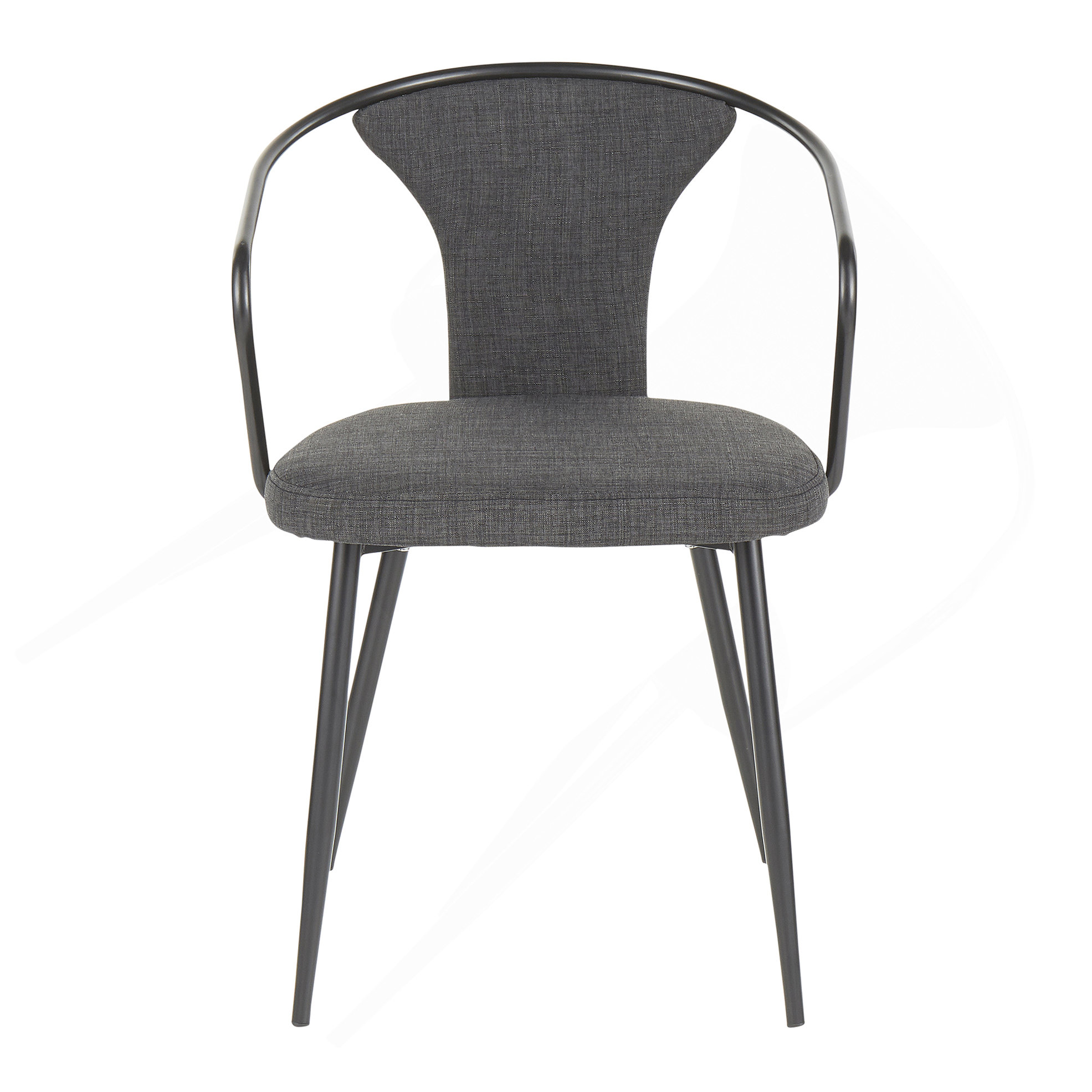 George Oliver Waco Industrial Upholstered Chair in Metal and Dark Grey ...