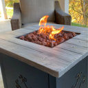 Sol 72 Outdoor™ Maribelle Lava Rock Stone Propane Gas Fire Pit Table ...