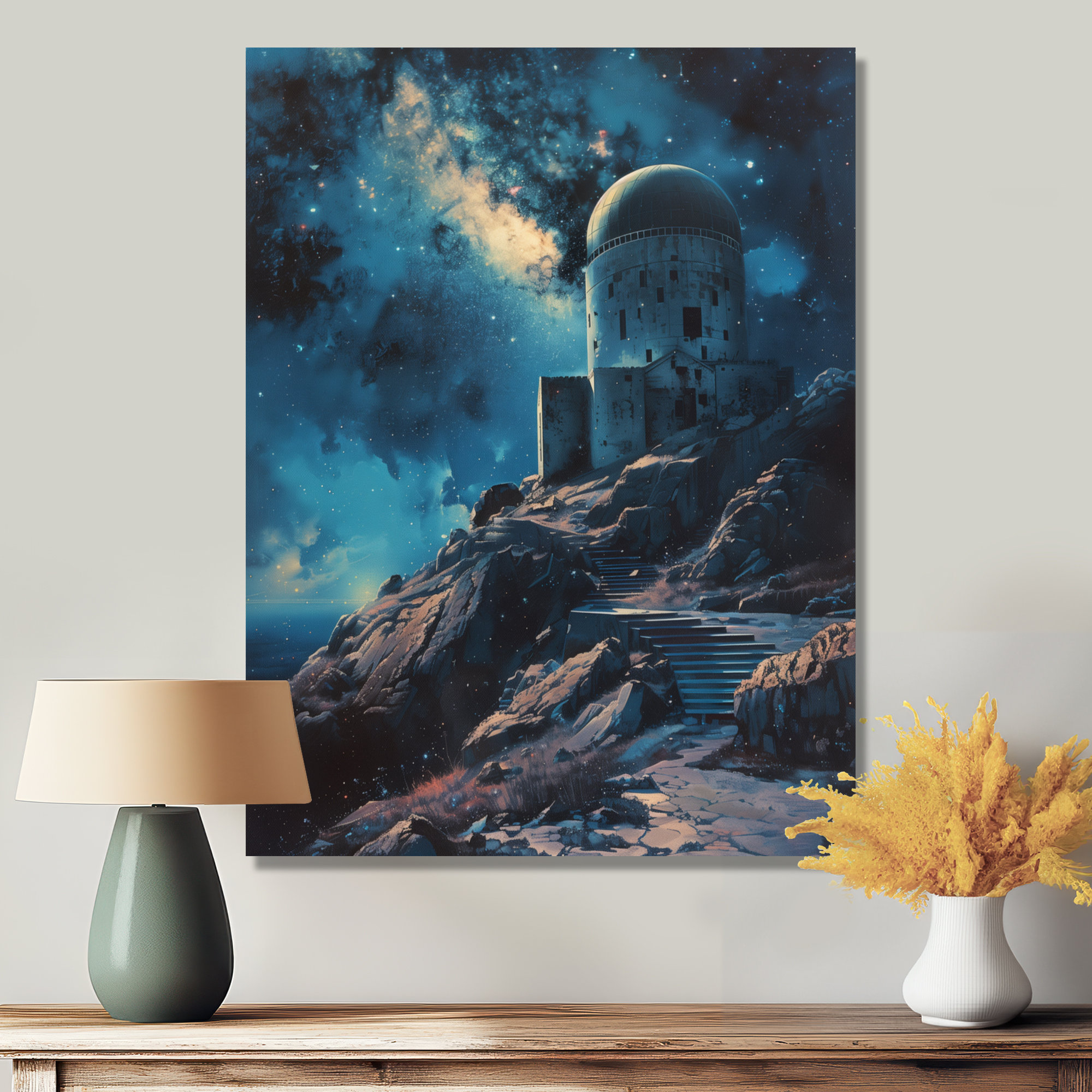 Winston Porter Blue White Galactic Space Gaze Observatory ...