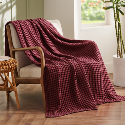 red waffle throw