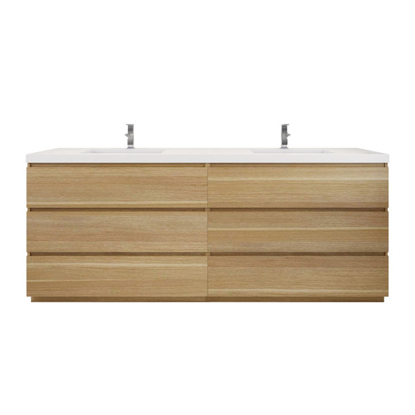 Millwood Pines Ferrari 84" Double Bathroom Vanity Set | Wayfair