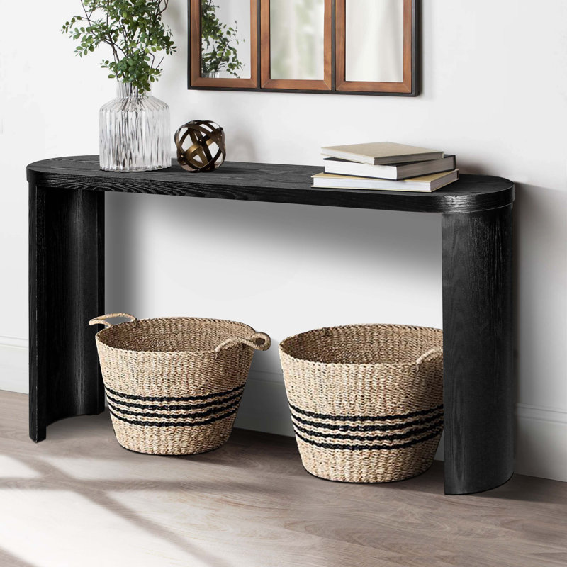 MSTYLE 60'' Thick Top Entryway Console Table, Curved Legs | Wayfair