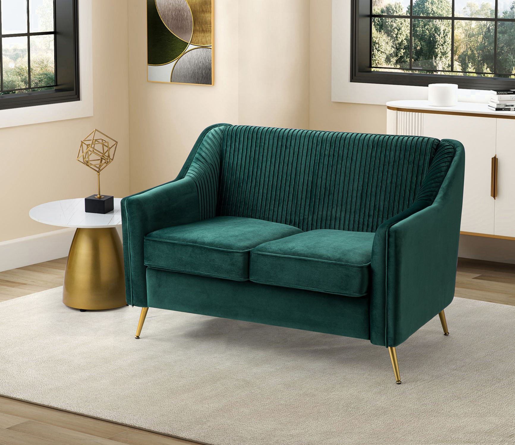 Willa Arlo™ Interiors Shelba 50" Wide Loveseat with Channel-Tufted Back ...