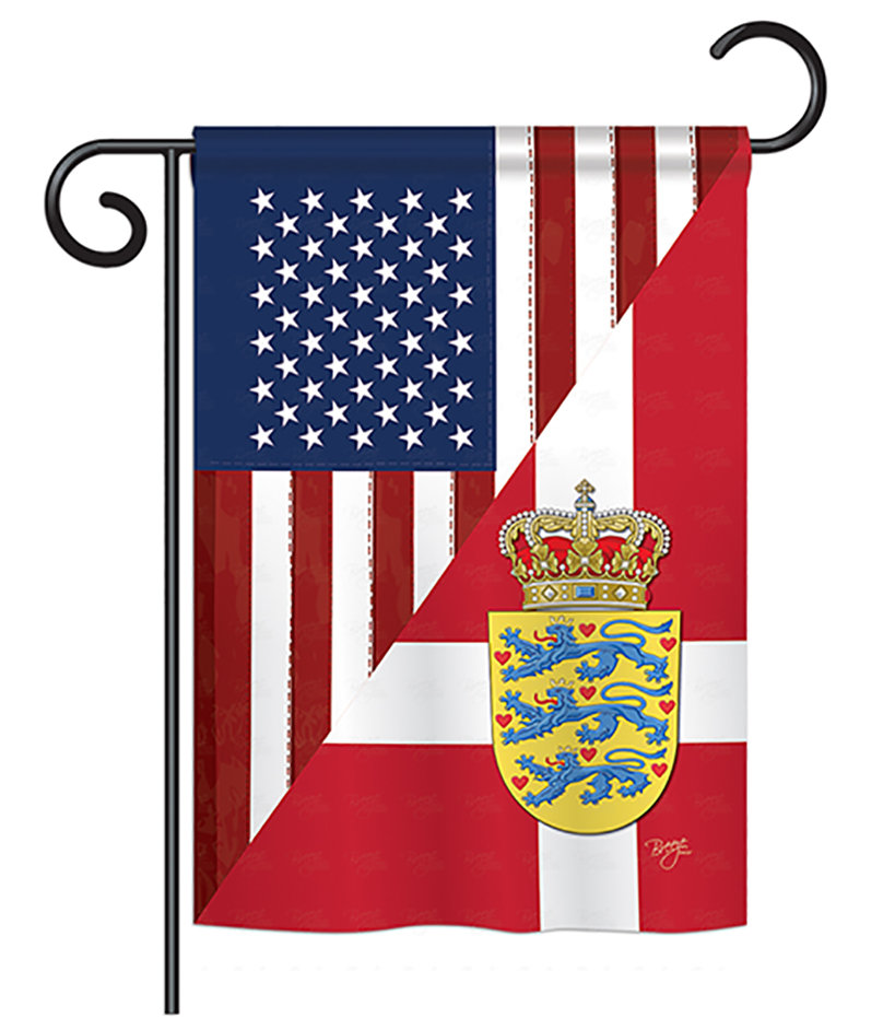 Trinx American and Denmark Friendship 2-Sided Polyester 18 x 13 in ...