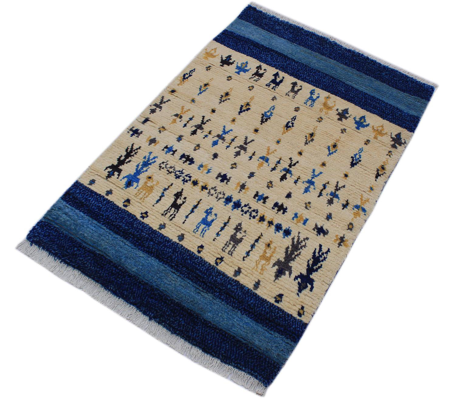 Isabelline Lovre One-of-a-Kind 4' x 6'2" 2000s Area Rug in Blue/Beige ...