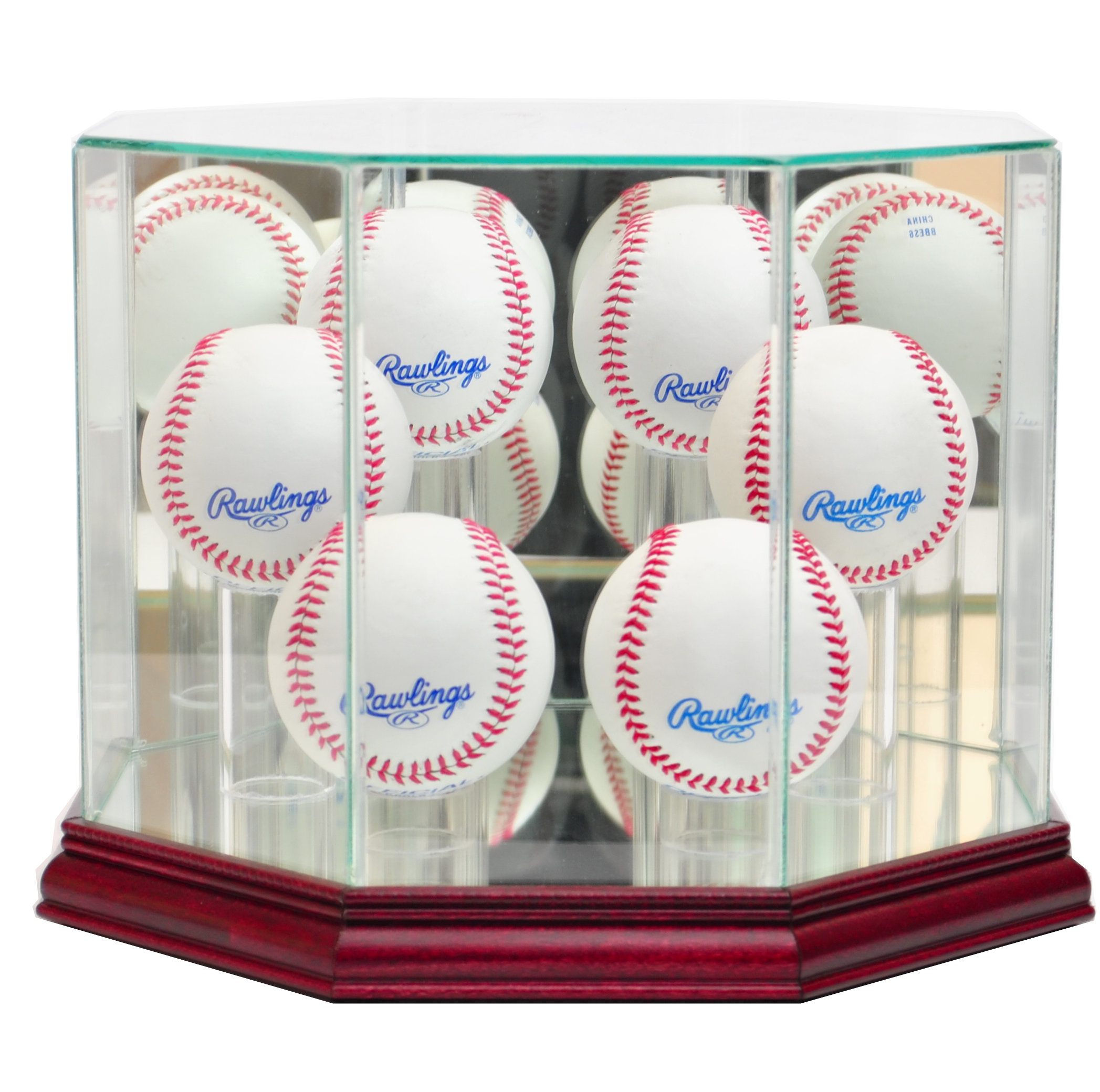 Perfect Cases and Frames Octagon Six 9.5" x 9.5" Glass Baseball Ball ...