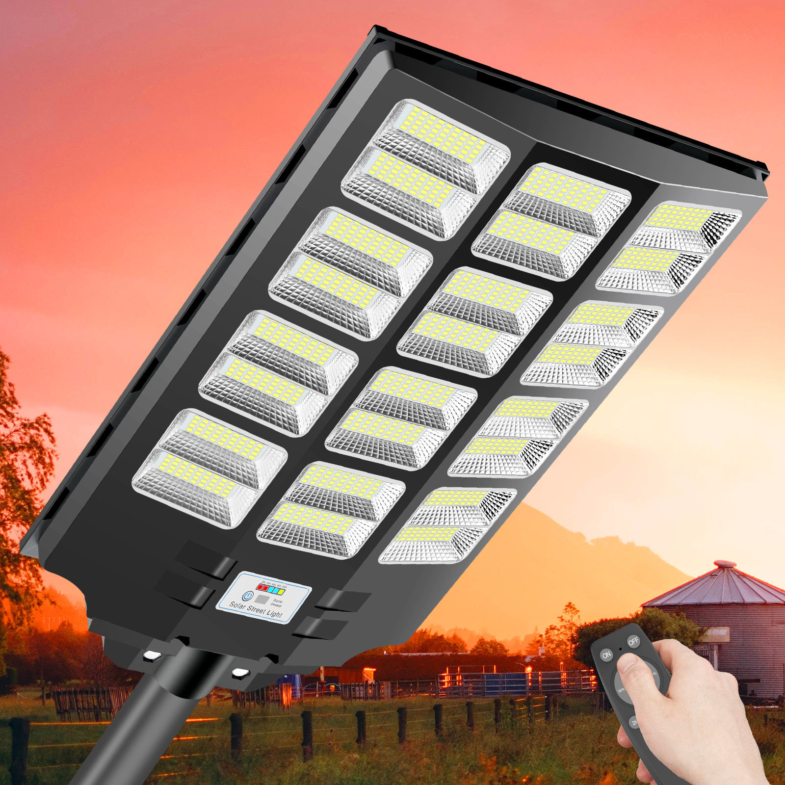 Jazava Home Outdoor Led Street Light With Solar Panels Dusk To Dawn With Motion Sensor 3600w ...