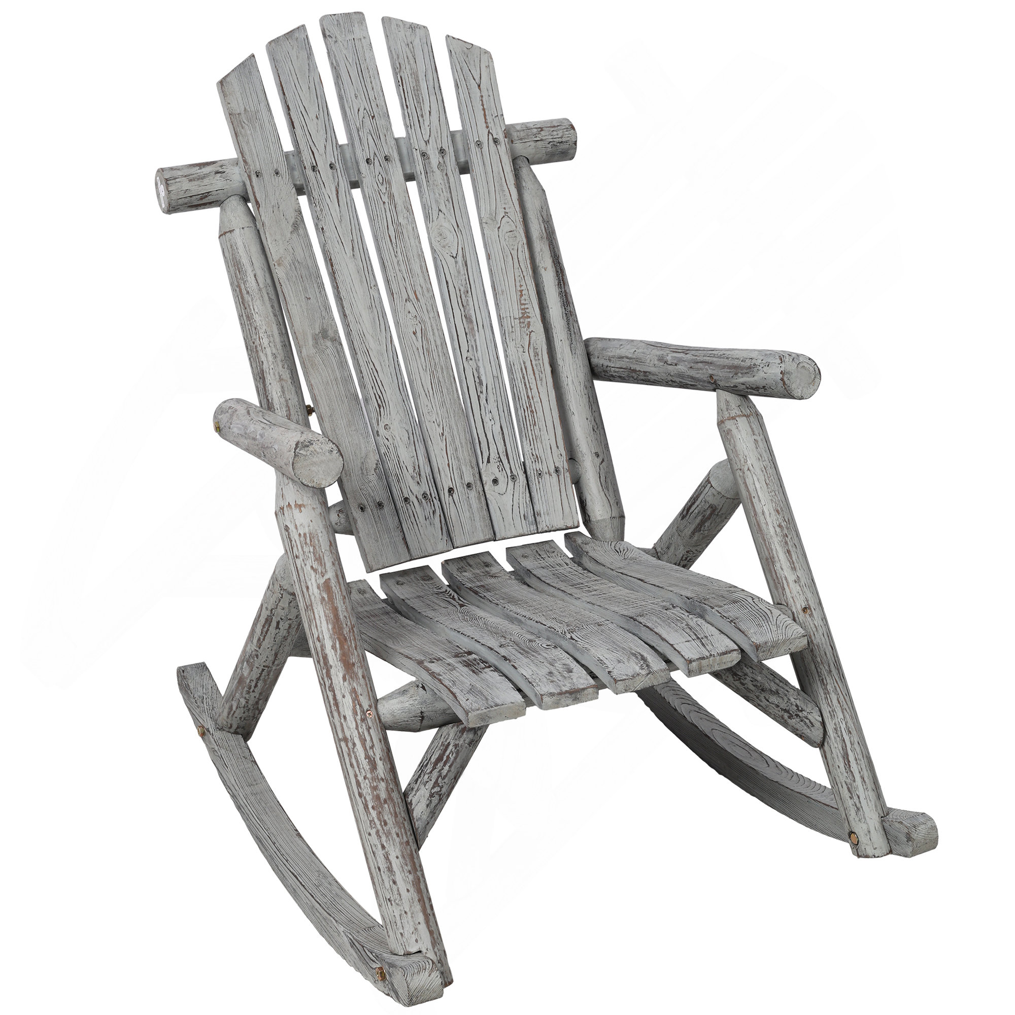 Loon Peak® Wooden Porch Rocker Chair,Durable Wooden Porch Rocker Chair ...