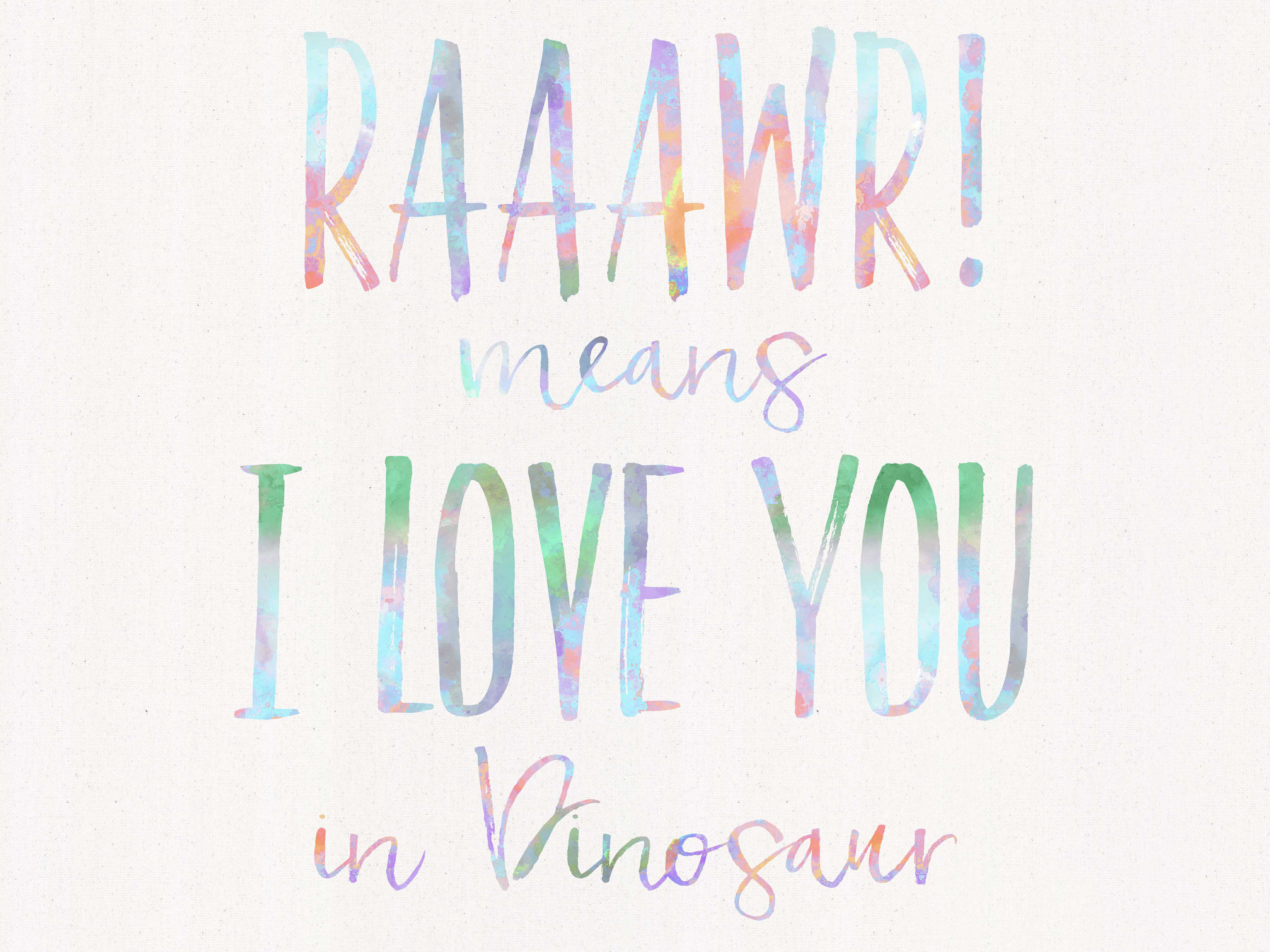 Trinx Rawr Means I Love You In Dinosaur - Wrapped Canvas Print ...