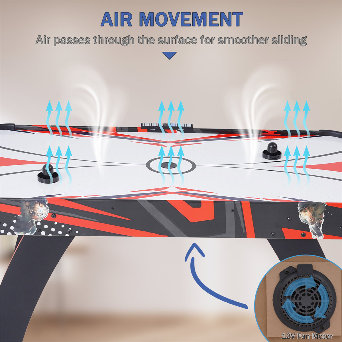 RayChee 54" Air Hockey Table with 2 Pucks, 2 Pushers, LED Scoreboard ...