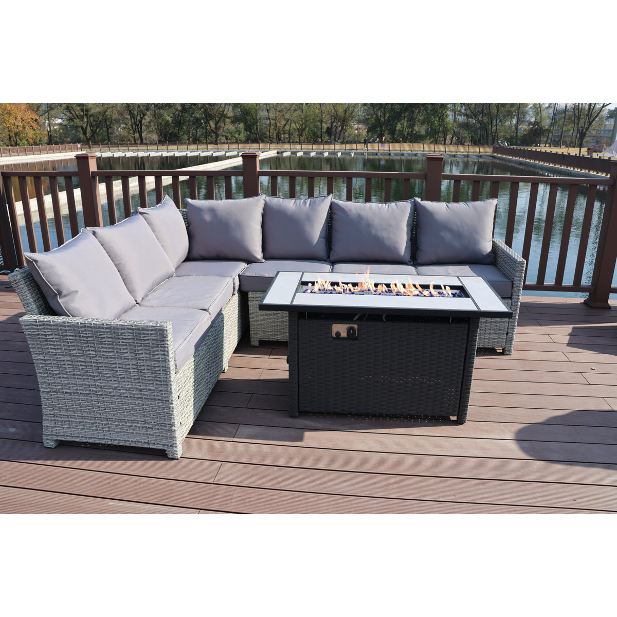 Latitude Run® Madilene 25'' H X 23'' W Outdoor Propane Fire Pit Table ...