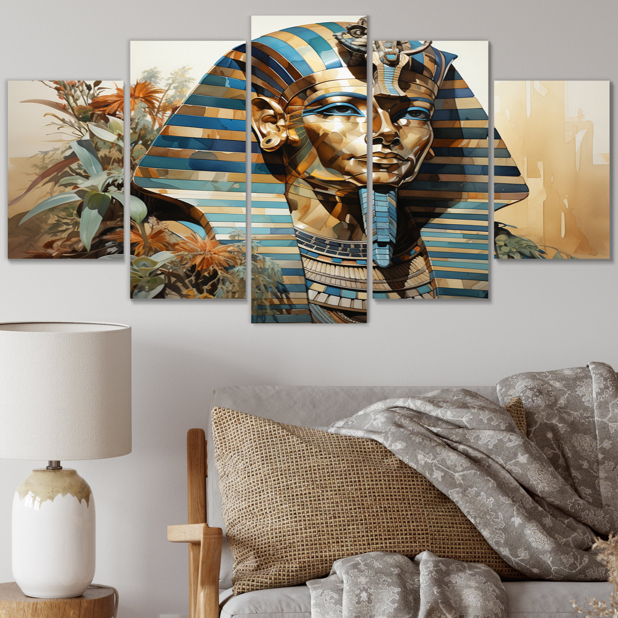 Design Art Egypt Sphinxs Gaze - Egypt Metal Wall Decor Set | Wayfair