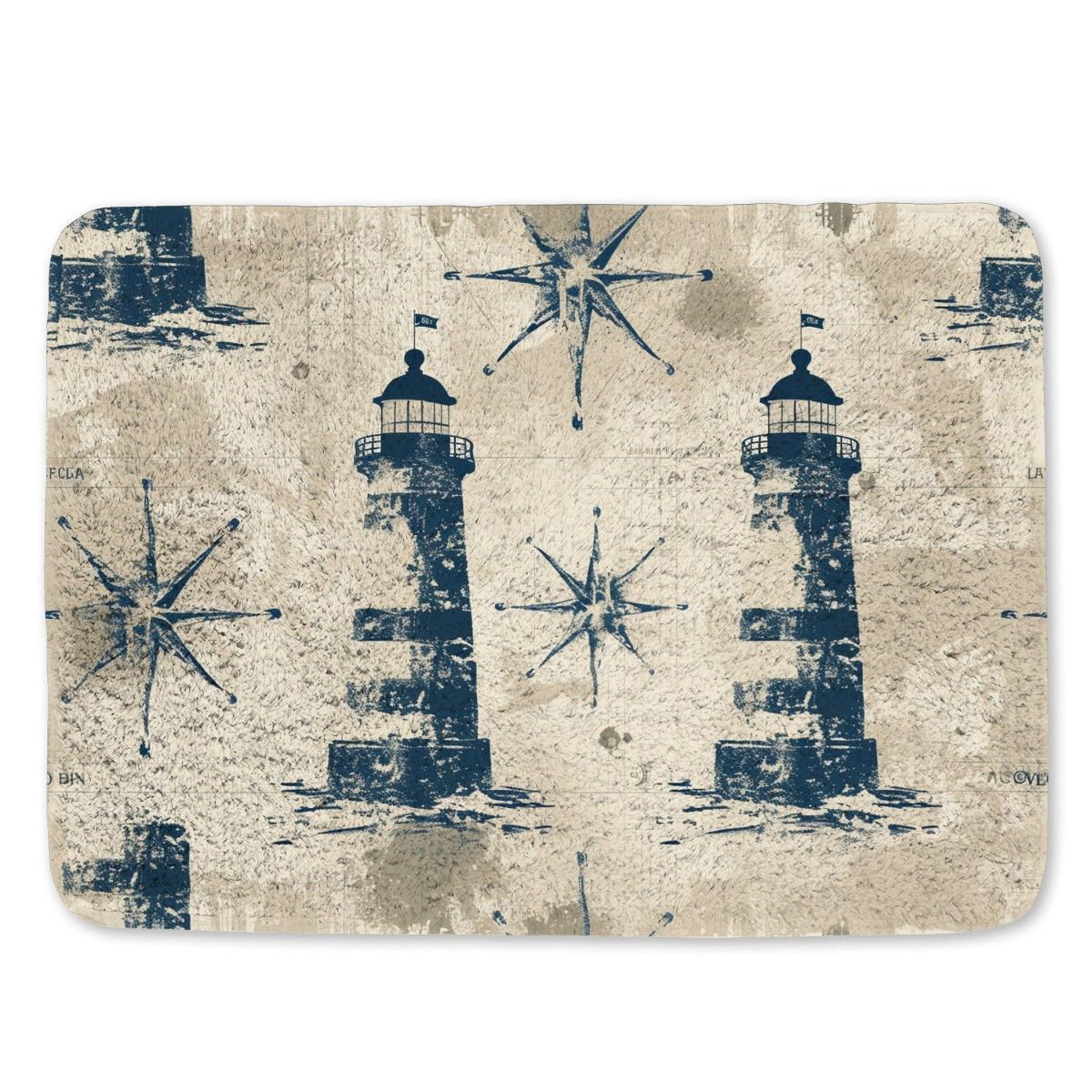 Union Rustic Lighthouses Bath Mat Nautical Bathroom Decor Maritime ...