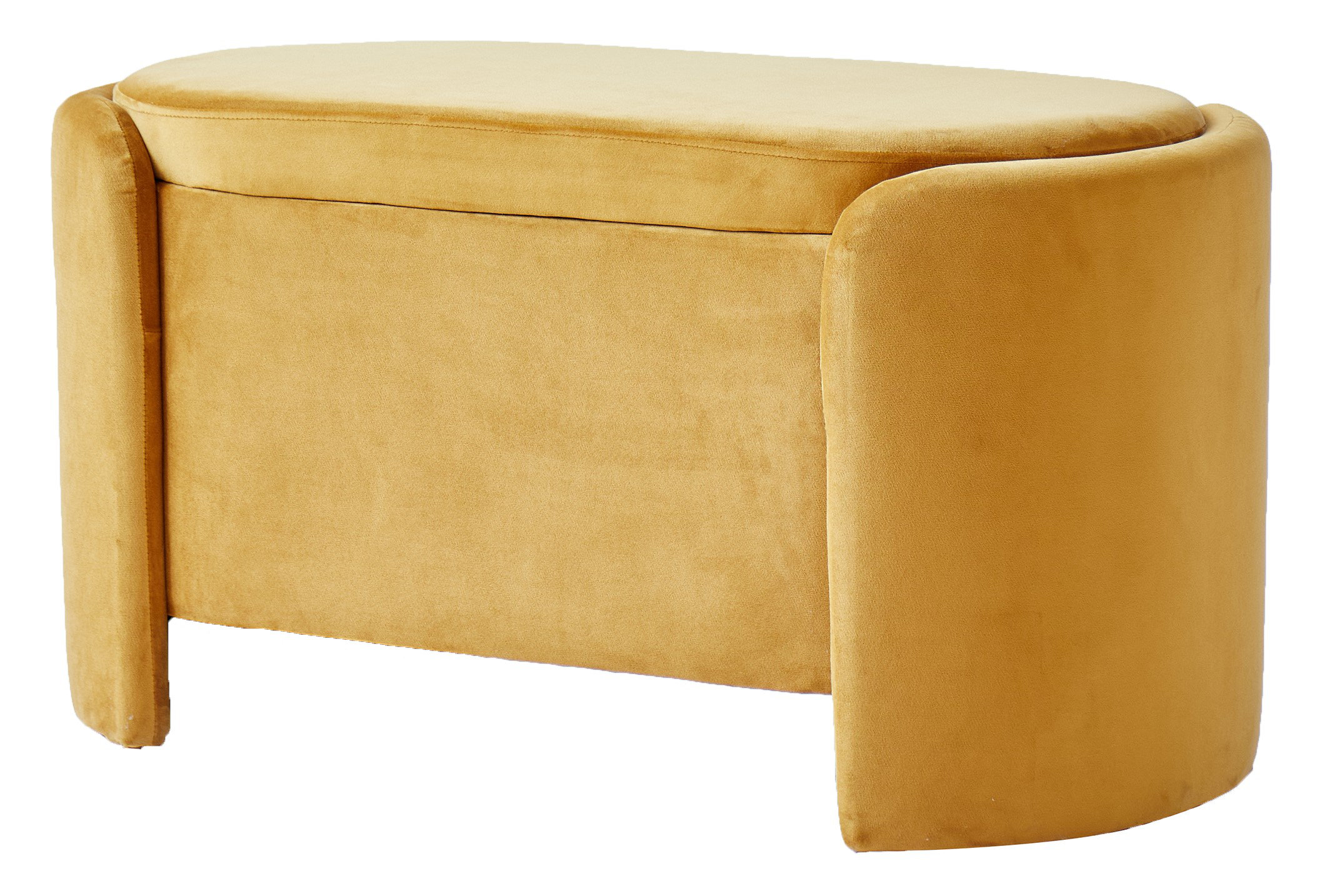 Mercer41 Treva Mustard Yellow Velvet Storage Bench | Wayfair