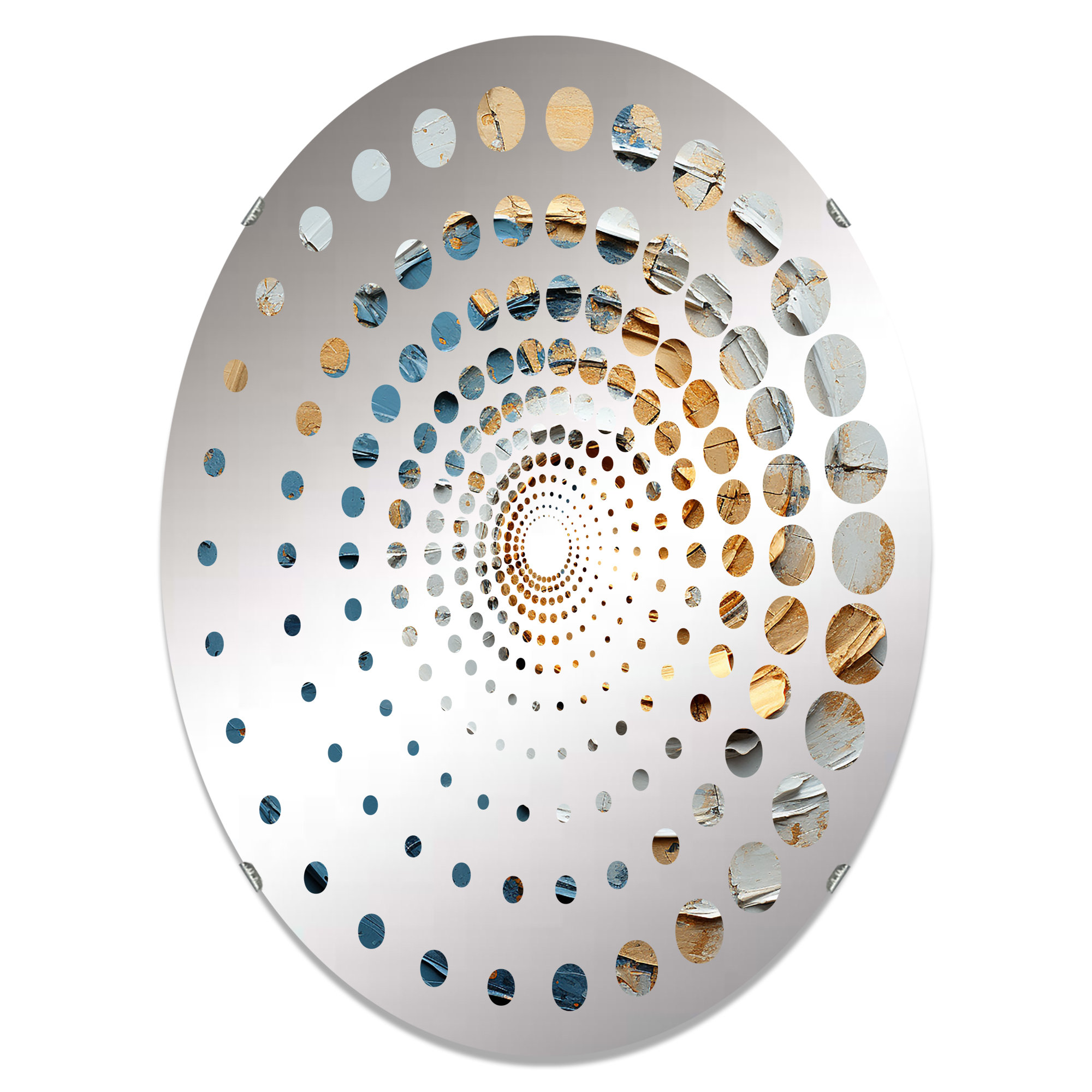 East Urban Home Blue Gold Timeless Turn Vortex I - Spiral Dot ...