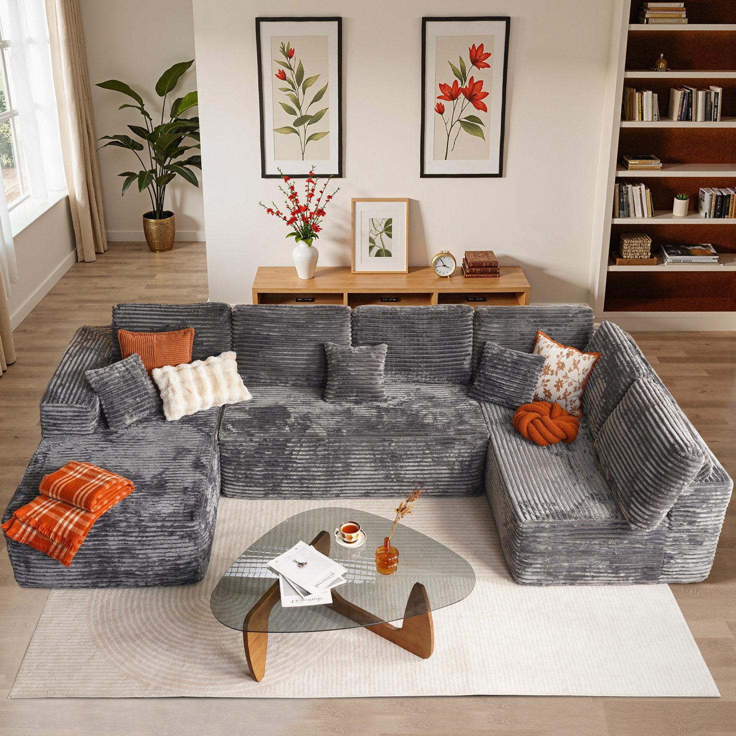 Toject Rita 135" Cloud Sectional Couches For Living Room, Modular Floor ...