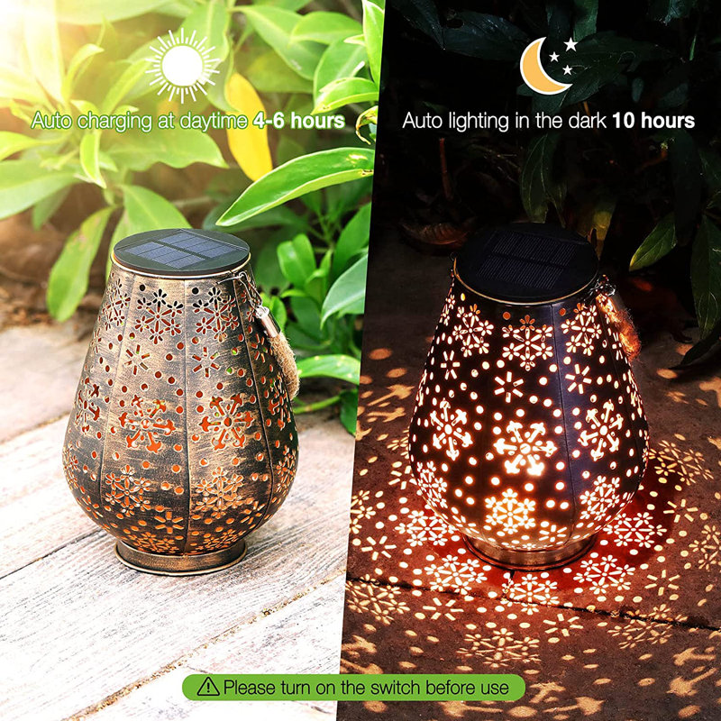 LETMY 7.5'' Solar Powered Integrated LED Outdoor Lantern & Reviews ...