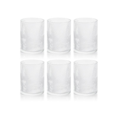 Chadwell Rippled Rock Glasses, Set of 6 | Birch Lane