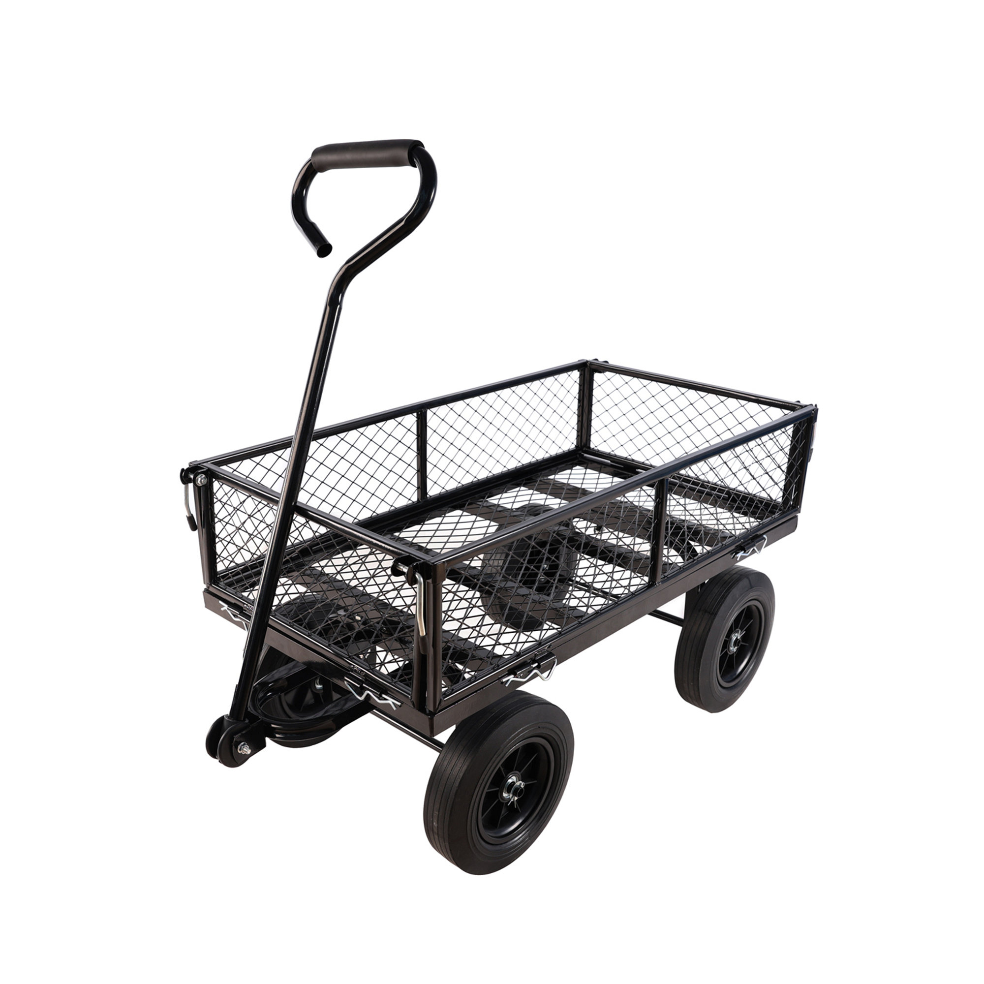 Red Cloud (Black solid wheels wagon cart) Solid wheels Tools cart Wagon ...
