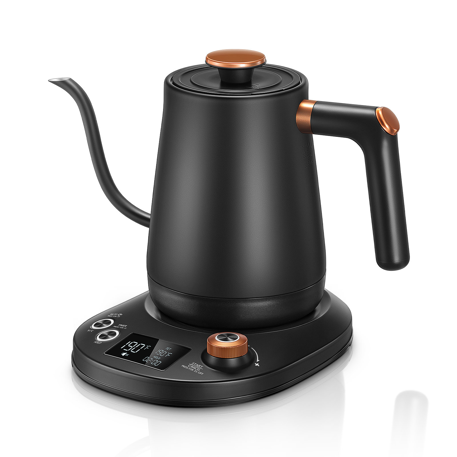 Aiheal Electric Gooseneck Water Kettle, 1200W Rapid Heating,LCD Display ...