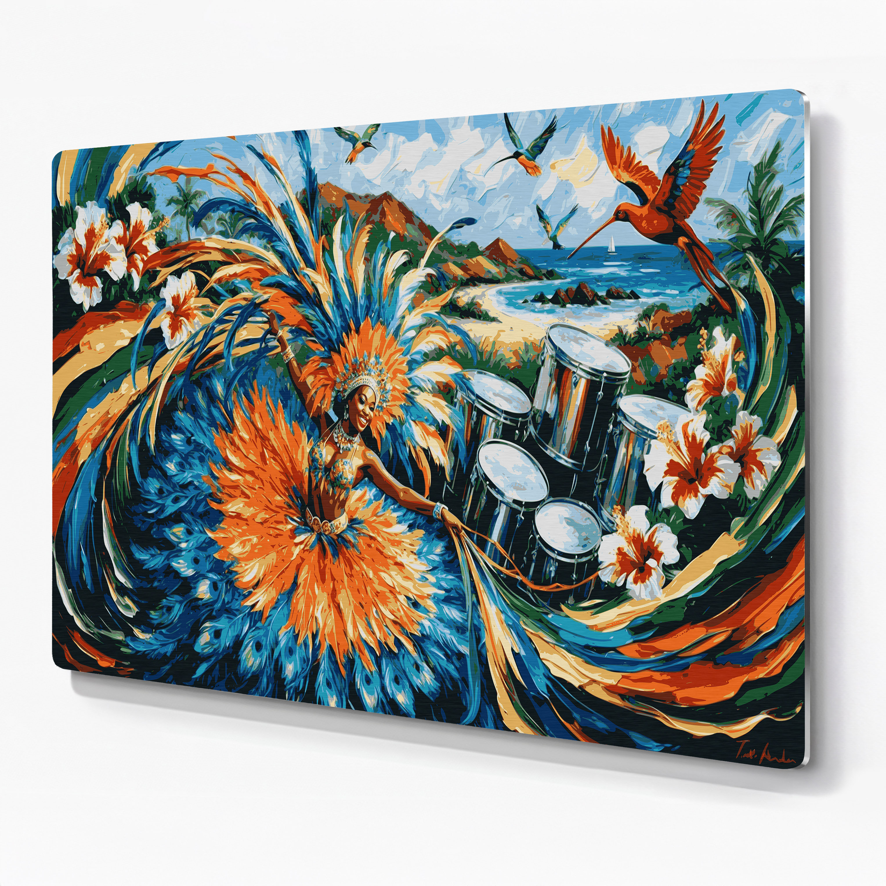 Latitude Run® Cities Trinidad and Tobago Blue Metal Wall Art | Wayfair