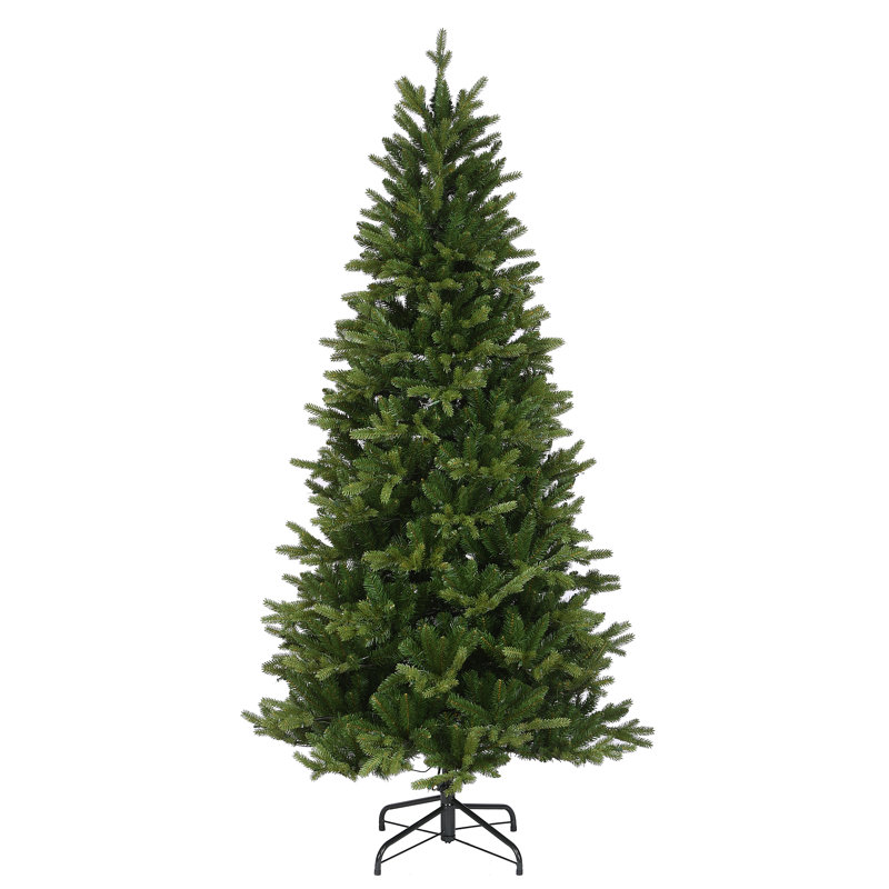 The Holiday Aisle® 7.5 ft. Townsend Spruce Slim Tree with Clear Lights ...