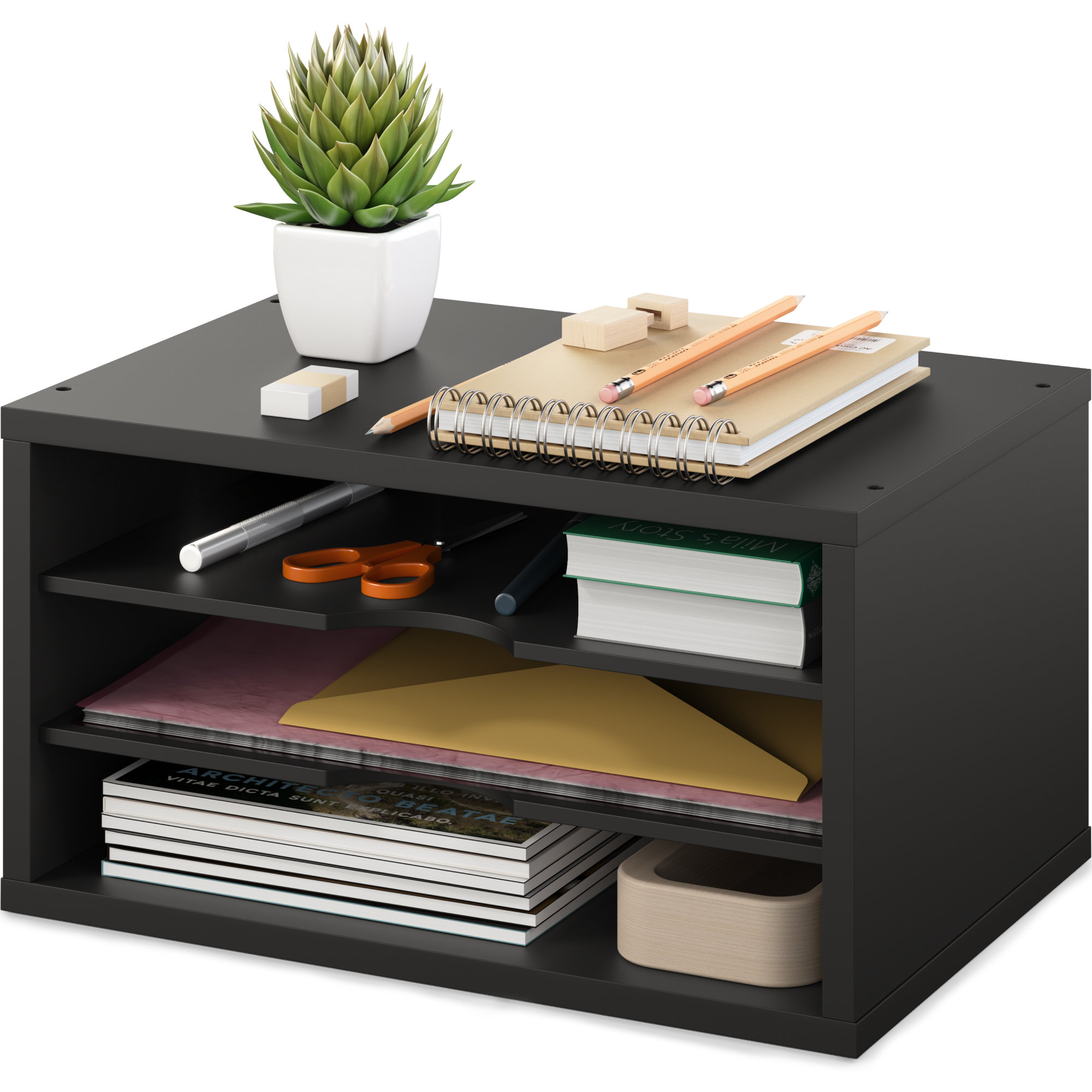 Ballucci Logan Manufactured Wood Stackable Paper Organizer | Wayfair