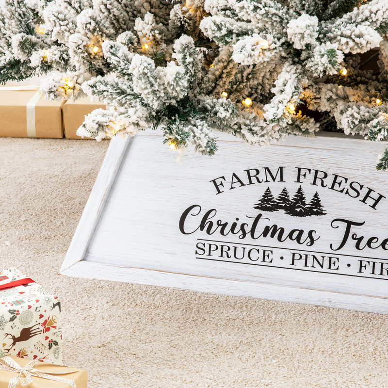Glitzhome Wooden Trapezoid Christmas Trees Collar & Reviews | Wayfair