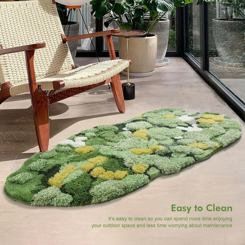 Red Barrel Studio® Green Moss Bathroom Rugs, Plush Rug Soft Machine ...