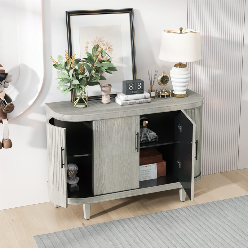 Lark Manor™ Versatile Curved Sideboard with Adjustable Shelves for ...