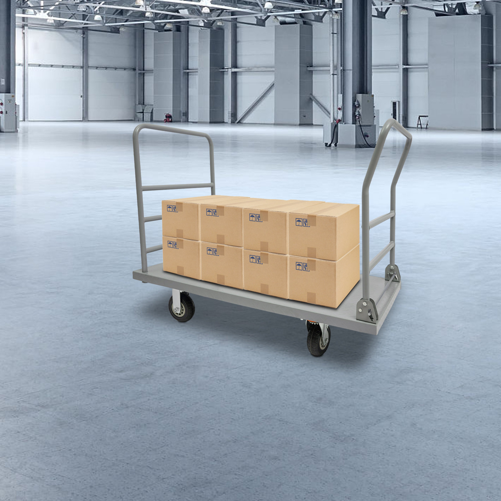 SUNYOU 2IN1 Platform Truck Cart With Detachable Rear Guardrail(48*24In ...