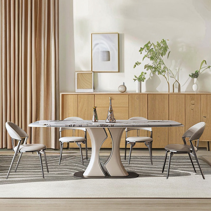 PULOSK Picture color Rectangular Microlite tabletop Dining Table | Wayfair