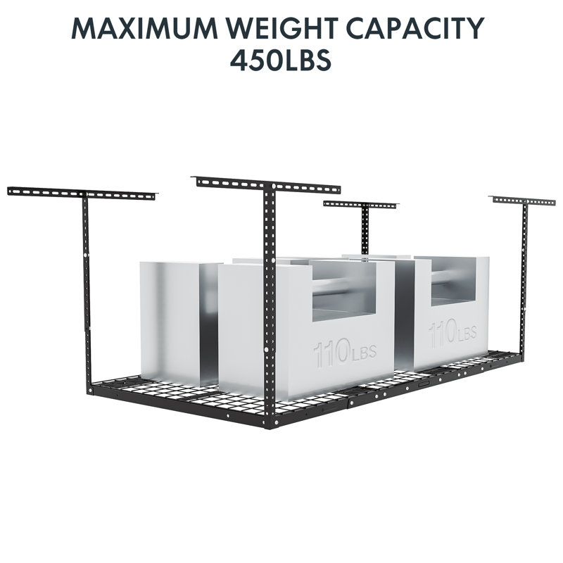 Rebrilliant Maryorie Steel Height -Adjustable Ceiling Mounted Rack ...