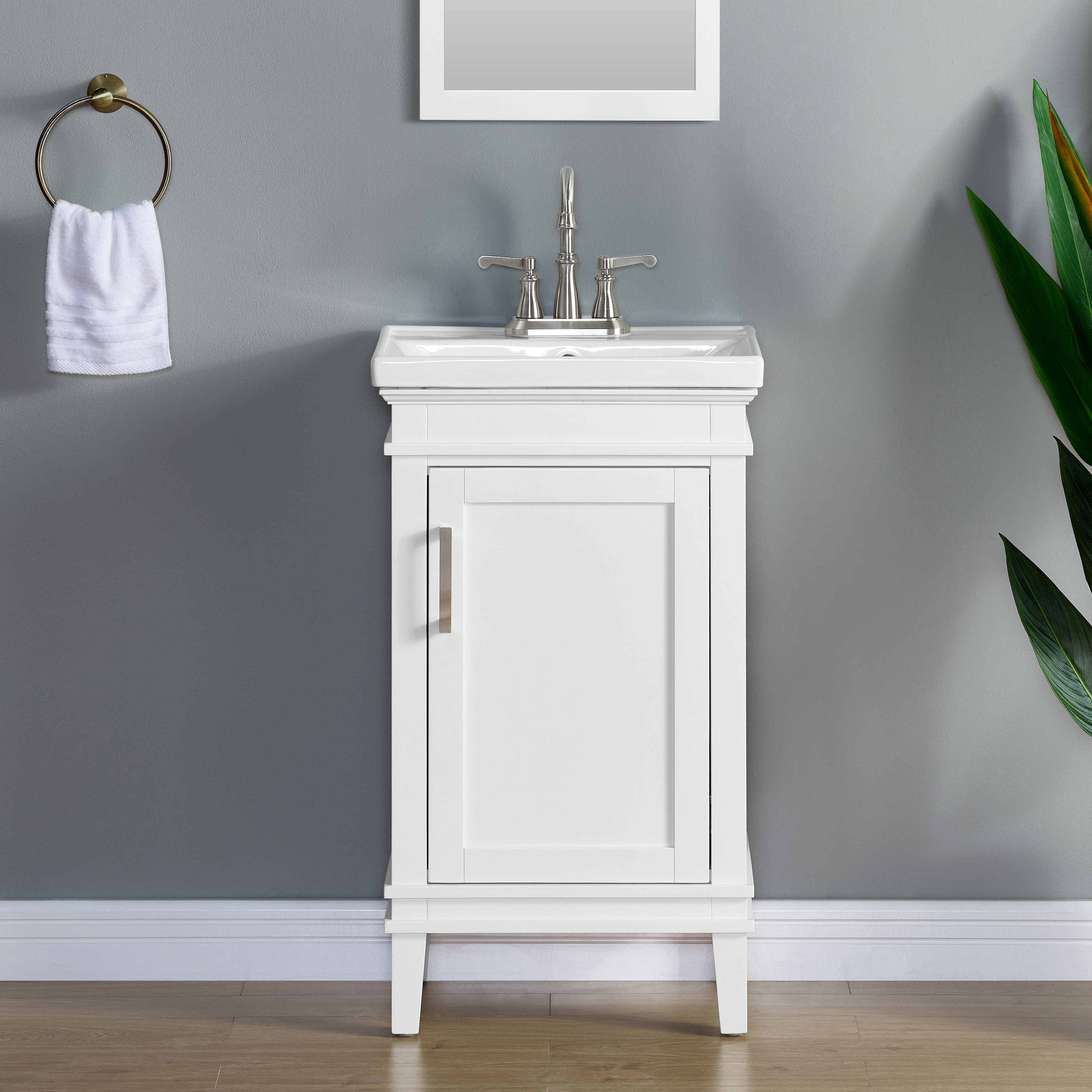 Ebern Designs Meuble-lavabo simple 20 po avec plateau et lavabo en ...