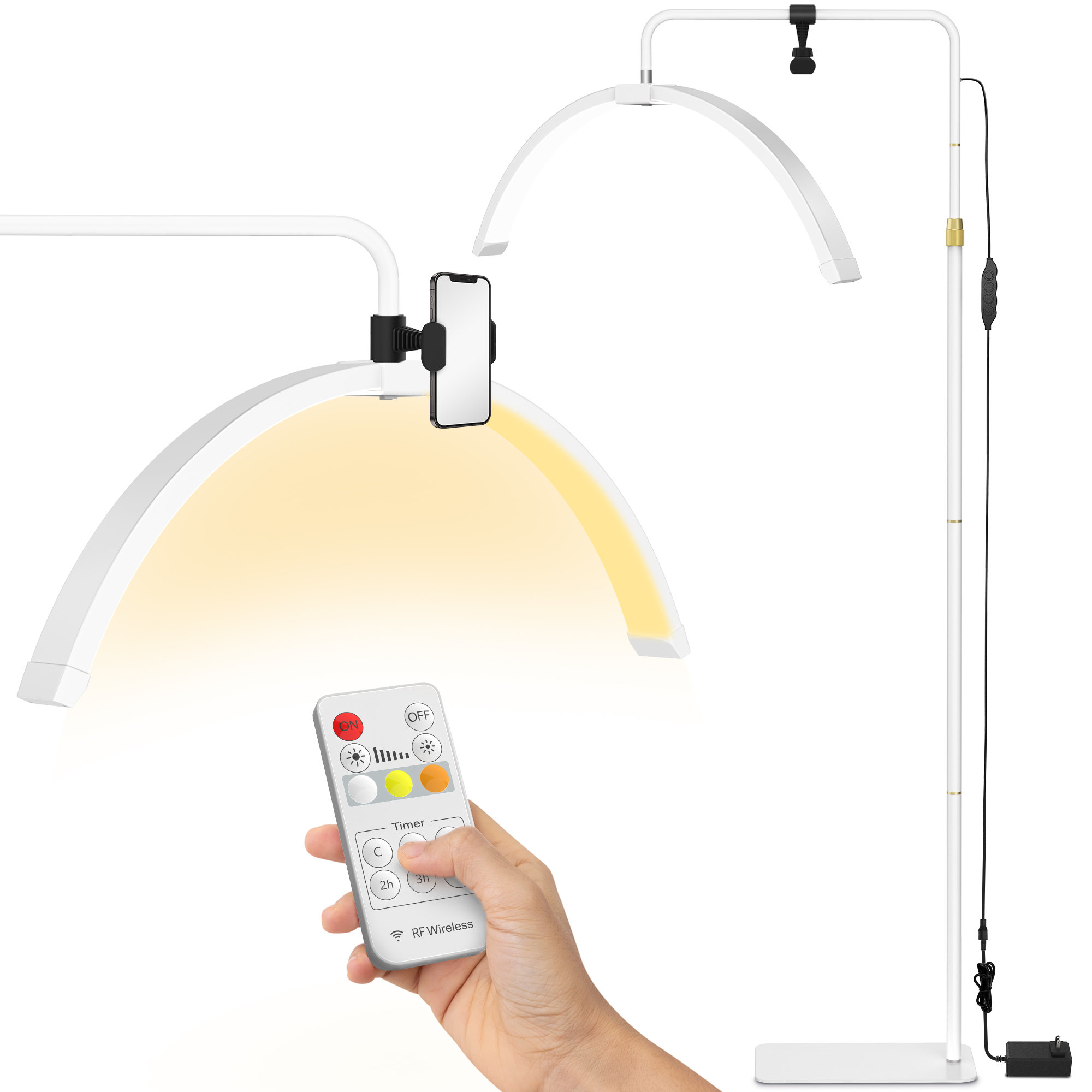 Ivy Bronx Joba 70.8" LED Half Moon Lash Light Floor Lamp for Eyelash ...