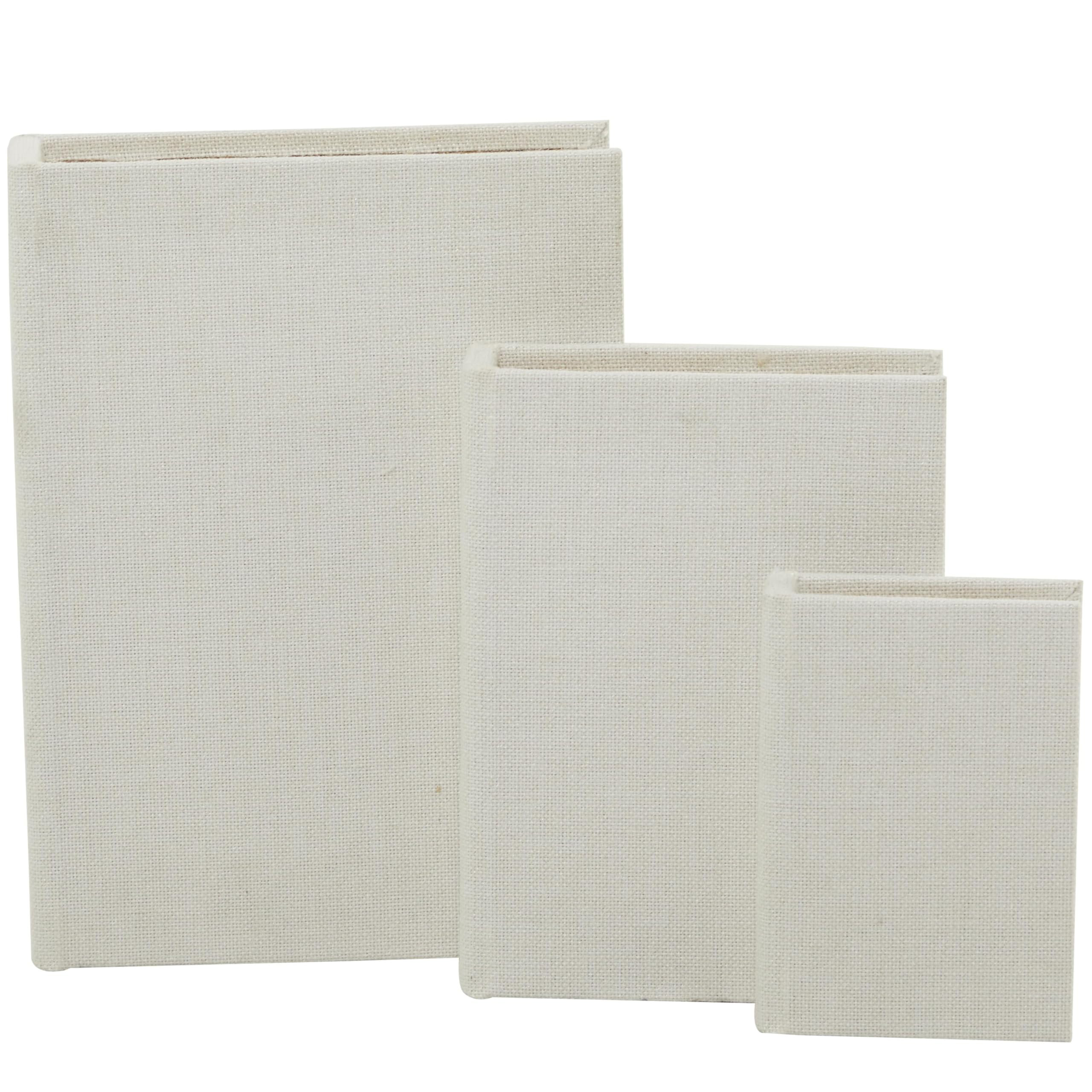 Ebern Designs Linen Decorative Box Book Organizer, Set Of 3, 3 Sizes ...