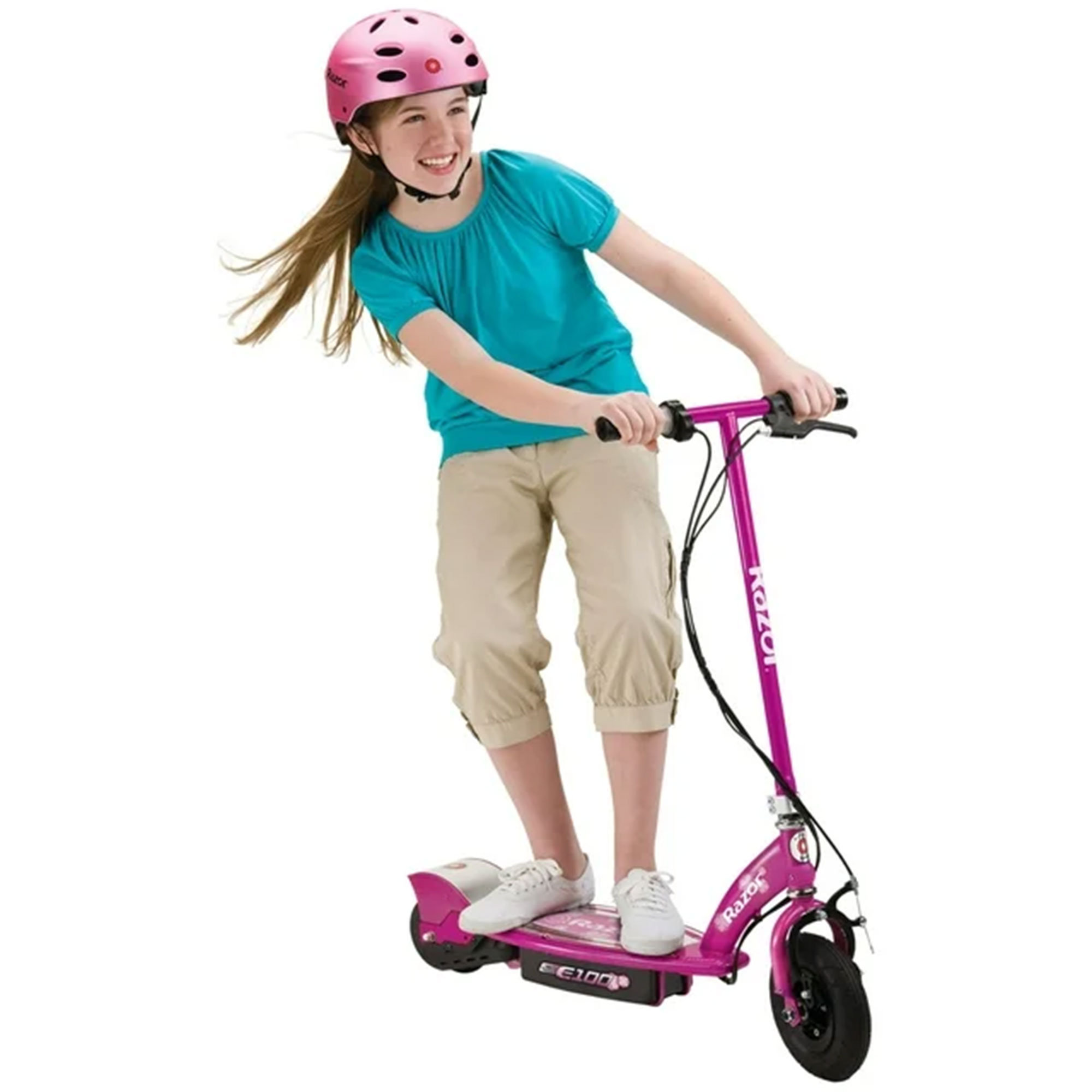 Razor Power Core E100 Electric Scooter with Hand Operated Front Brake ...