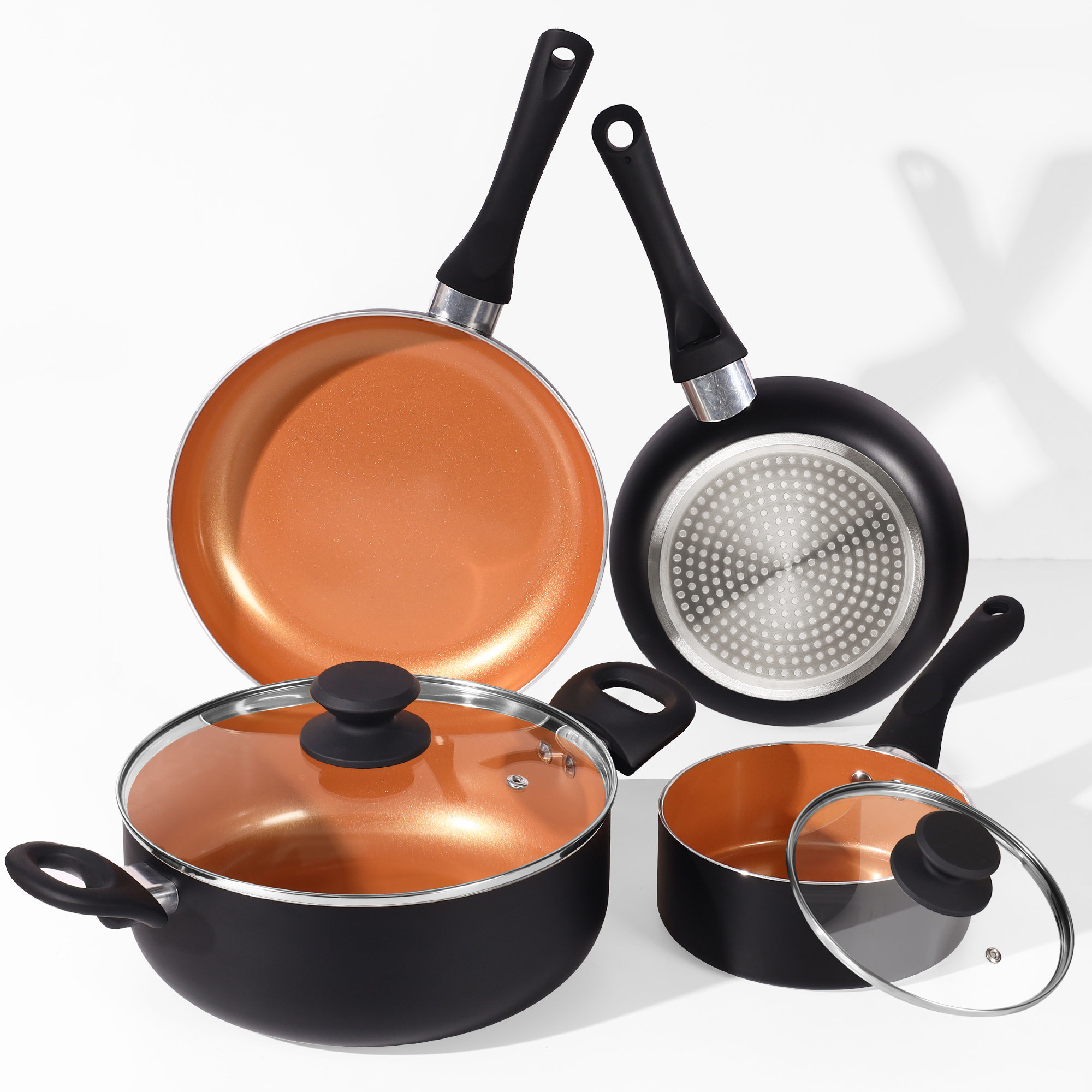 Fruiteam 6 Piece Ceramic Non Stick Cookware Set & Reviews | Wayfair